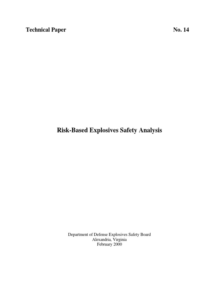 Technical Paper No 14 - Risk-Based Explosives Safety Analysis PDF | PDF ...