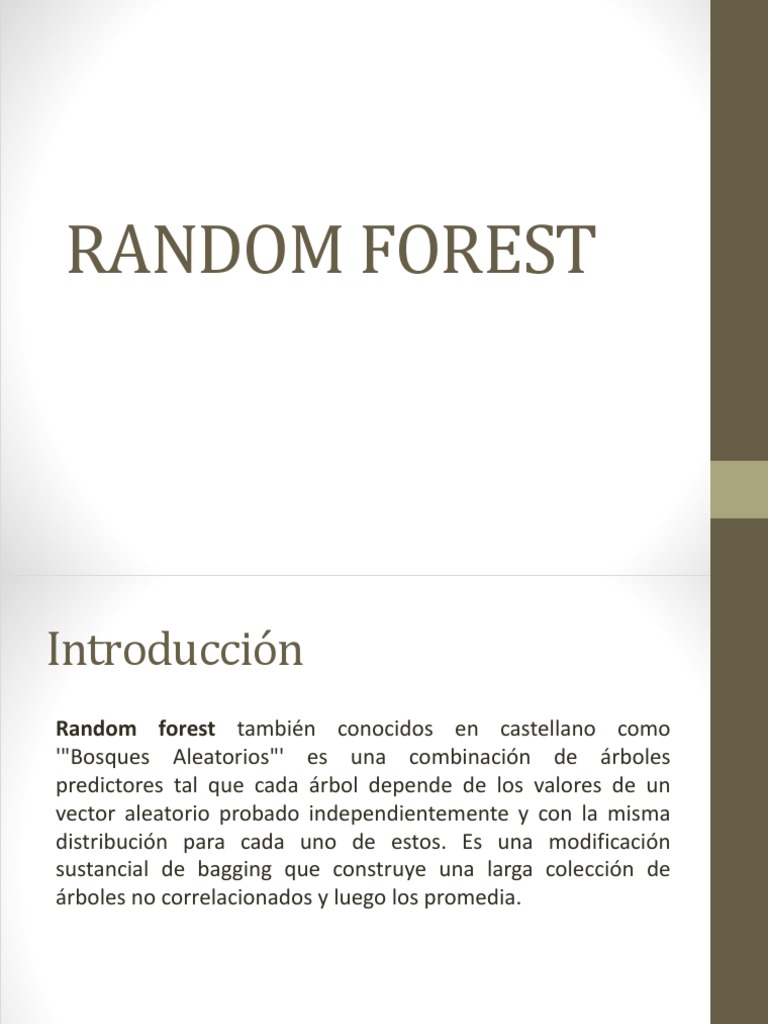 Random Forest | PDF | Matemáticas Aplicadas | Algoritmos y Estructuras ...