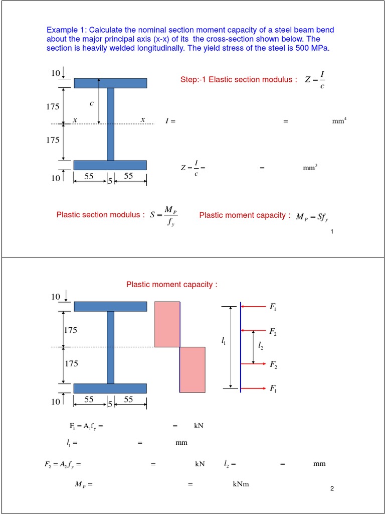 Step:-1 Elastic Section Modulus:: F A F L | PDF | Solid Mechanics ...