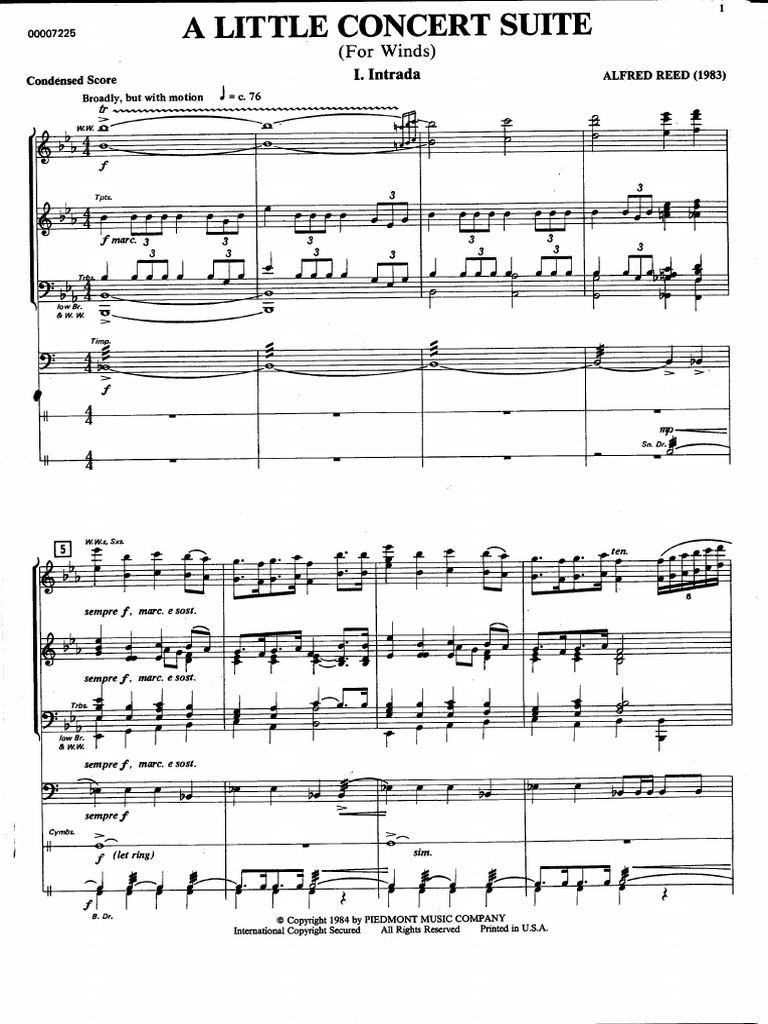 A Little Concert Suite - Alfred Reed | PDF | Entertainment (General)