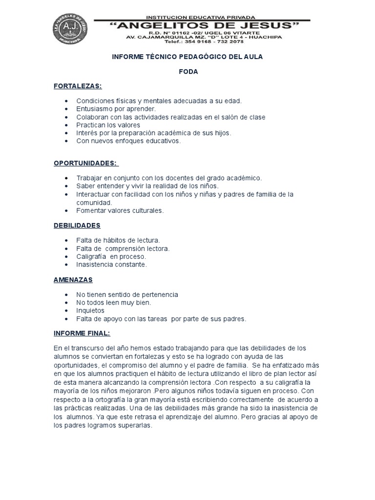 Informe 2017 | PDF | Salón de clases | Maestros
