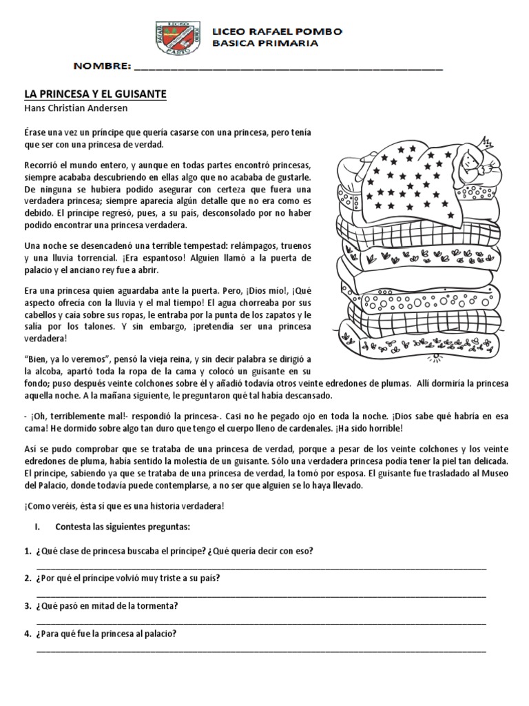 Actividades sobre "La Princesa y el Guisante" | PDF | Clásicos