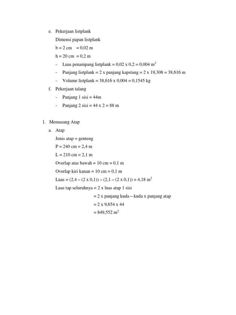 Pekerjaan Listplank | PDF