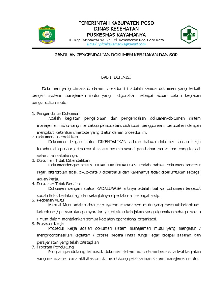 5512 Panduan Pengendalian Dokumen Kebijakan Dan Sop | PDF | Bisnis