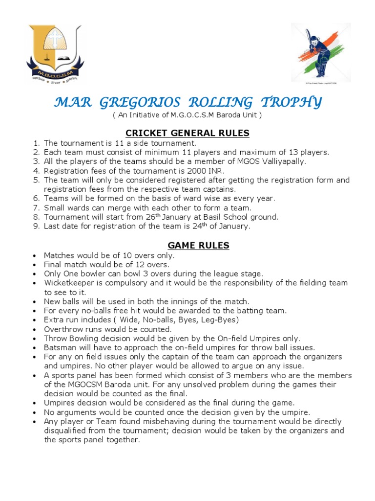 Cricket Rules | PDF | Cricket | Bowling (Cricket)