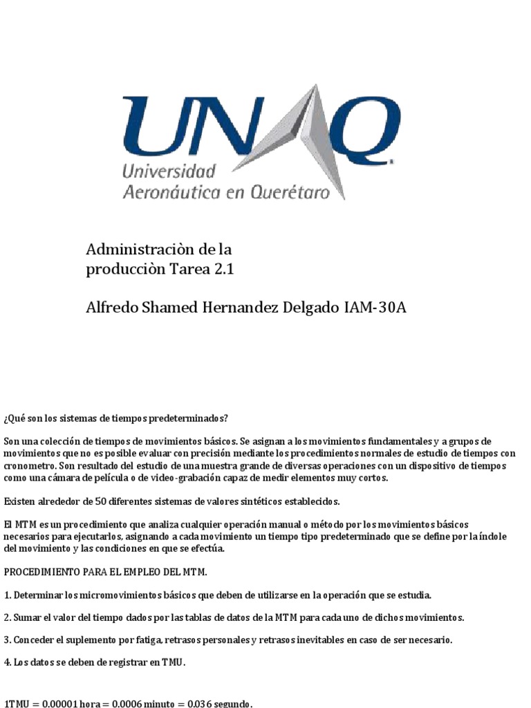 Tablas Mtm Pdf Laboratorios Informática