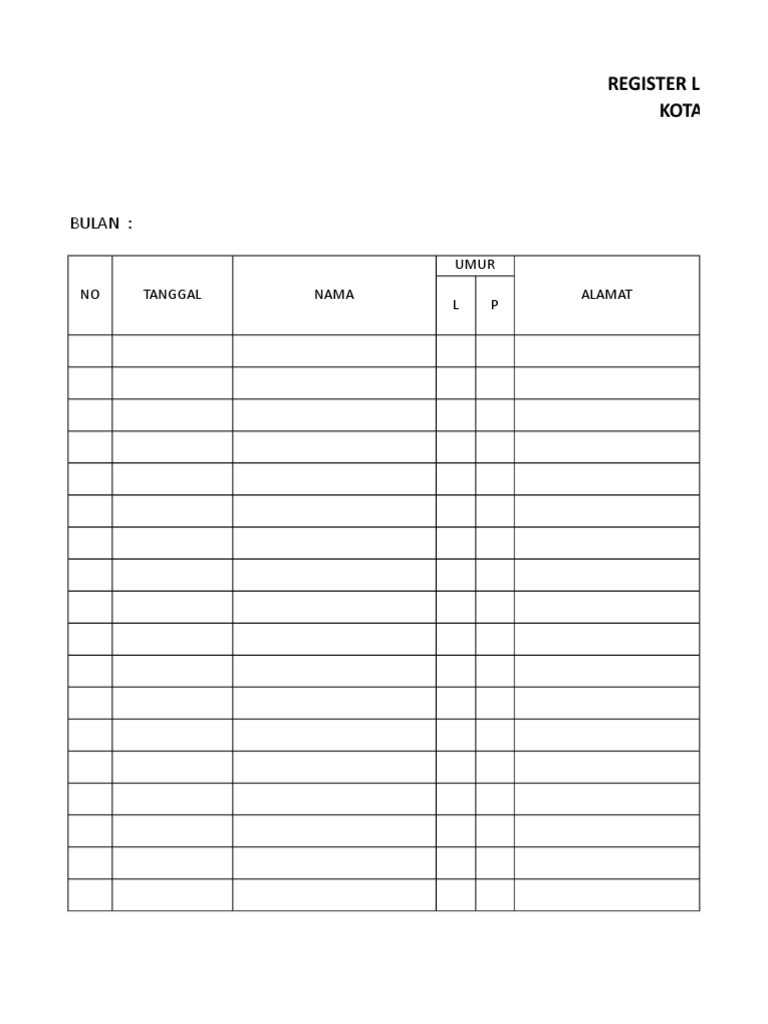 Buku Register Lab Terbaru | PDF