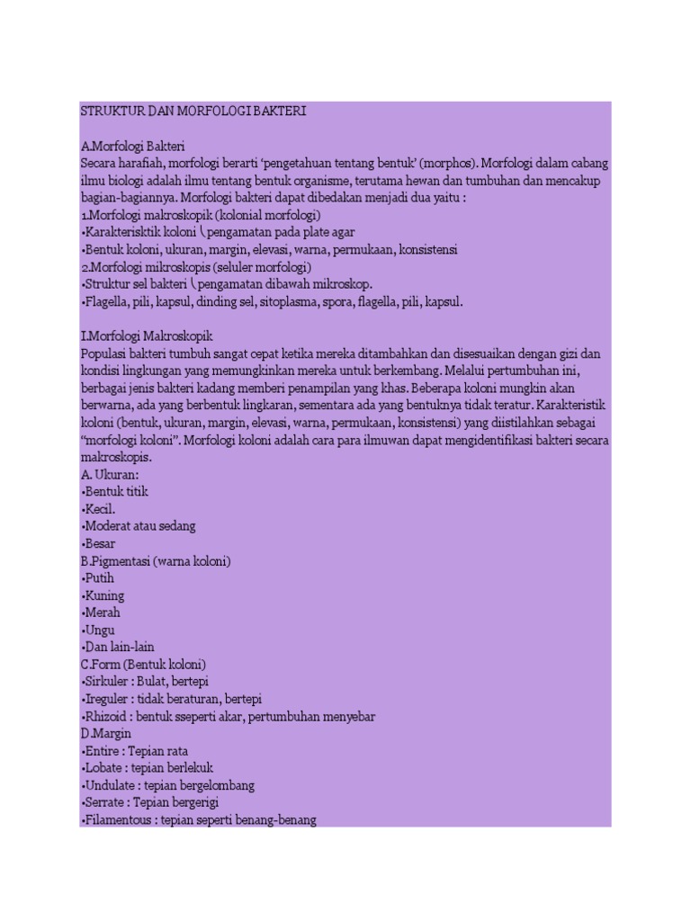Struktur Dan Morfologi Bakteri | PDF