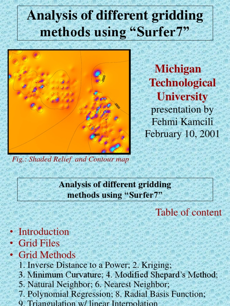 Surfer Gridding | PDF | Interpolation | Spline (Mathematics)