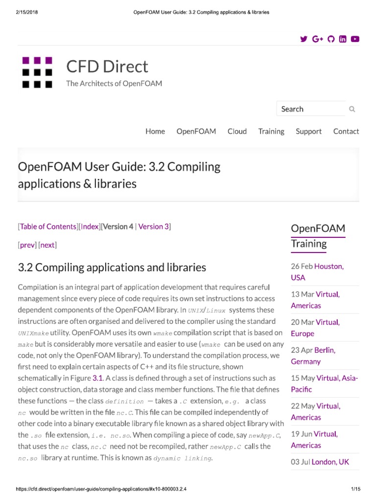 OpenFOAM User Guide - 3.2 Compiling Applications & Libraries | PDF