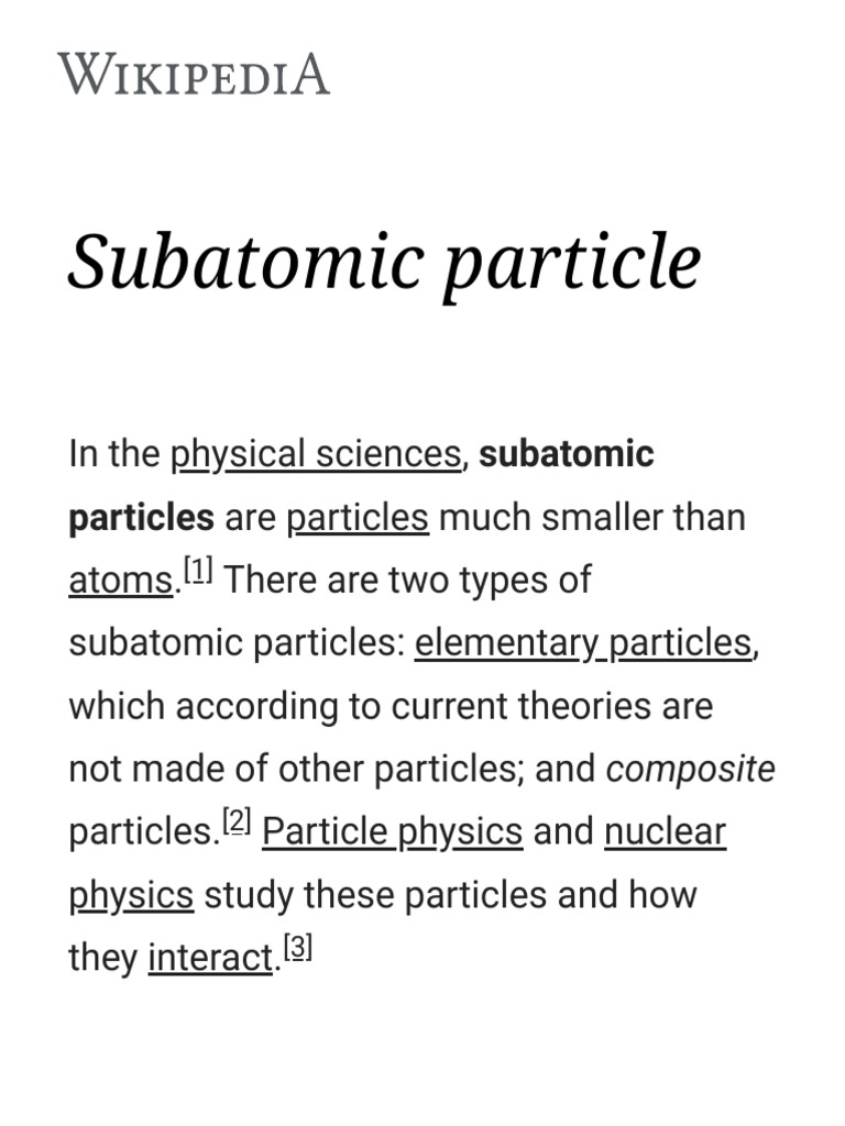 Subatomic Particles | PDF | Elementary Particle | Proton