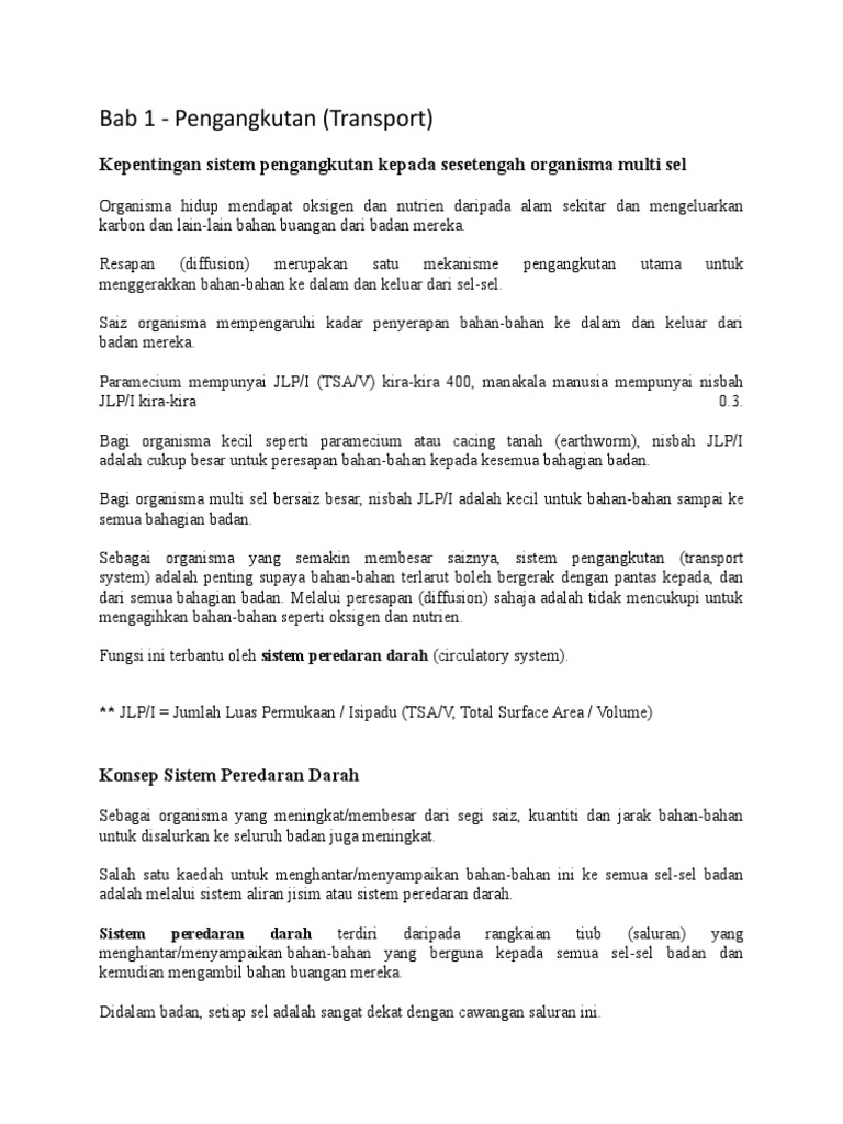 Nota Bio Ting 5 Bab 1 | PDF