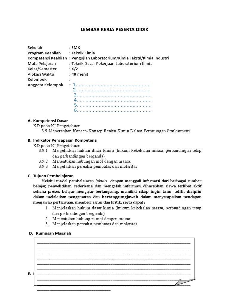 LK 4. Format LKPD | PDF