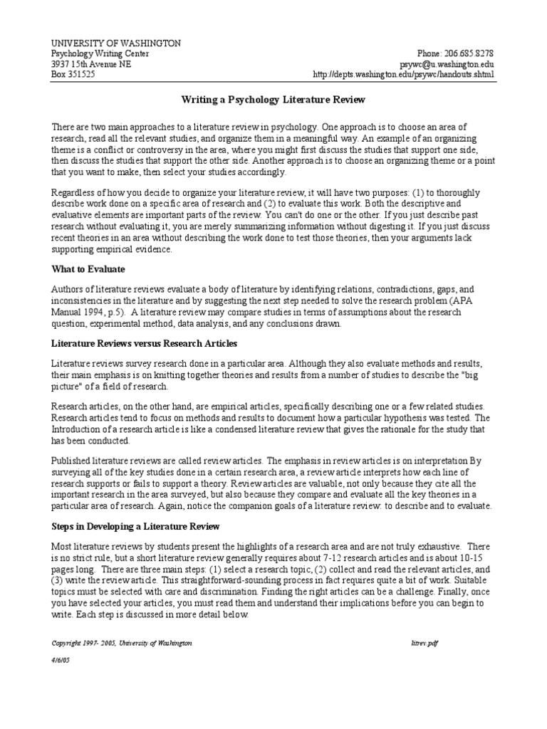 Lit Rev | PDF | Citation | Apa Style