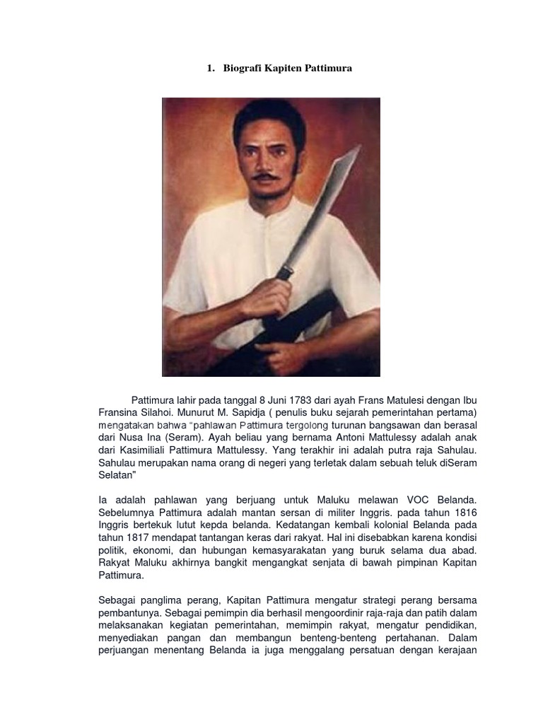 Biografi Kapiten Pattimura | PDF