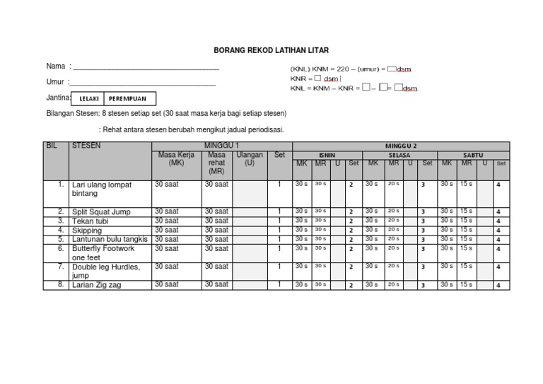 Borang Rekod Latihan Litar Pdf
