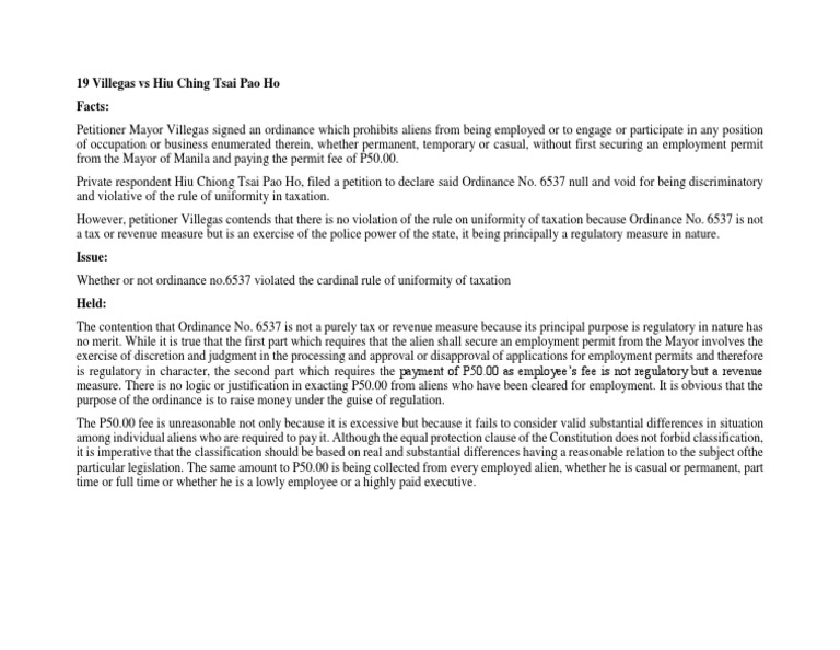 19 Villegas Vs Hiu Ching Tsai Pao Ho | PDF