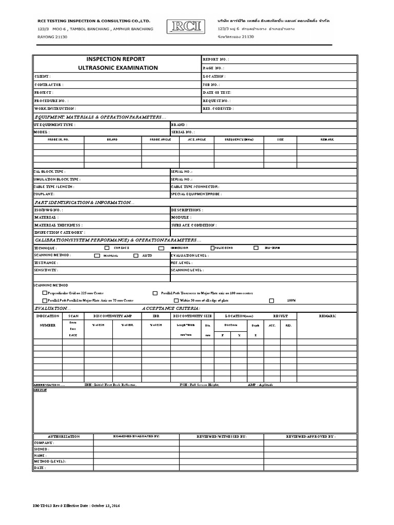 Equipment, Materials & Operation Parameters : Ultrasonic Examination ...