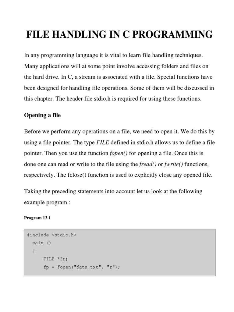 File Handling | Download Free PDF | Computer File | Pointer (Computer Programming)