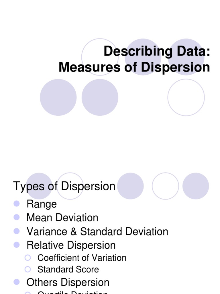 Measures of Dispersion | PDF | Variance | Skewness