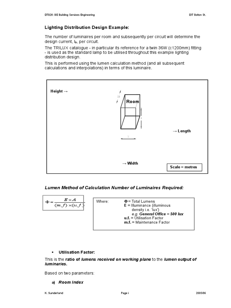Lighting Distribution Design (Lumen Method) | PDF | Lighting | Interior ...