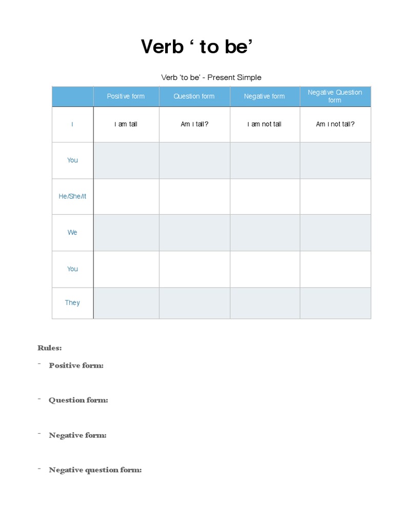 To Be - Present Simple | PDF