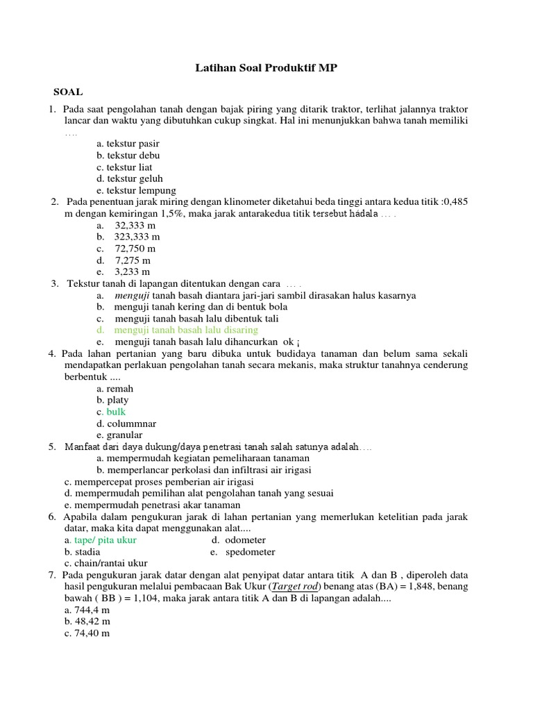 Soal Ujian Mekanisme Pertanian | PDF | Teknologi & Rekayasa