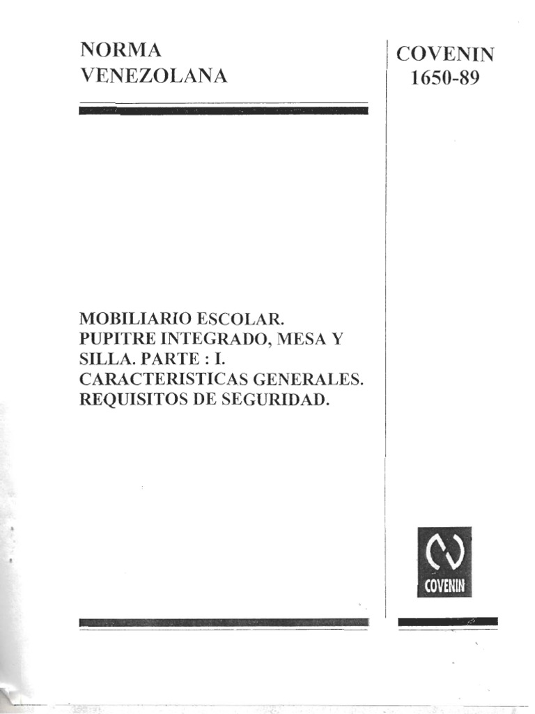 Covenin - Pupitres - 1650-89 PDF | PDF