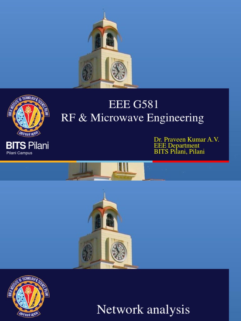 EEE G581 RF & Microwave Engineering: BITS Pilani | PDF | Force ...