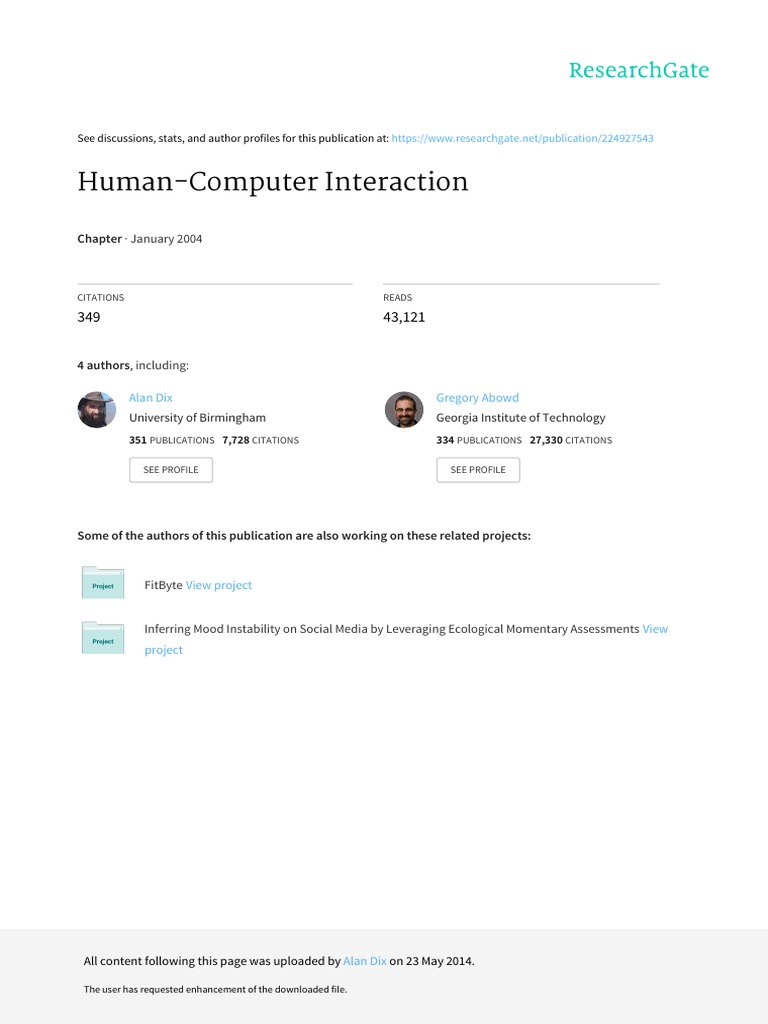 Human Computer Interaction | PDF | Memory | Ear