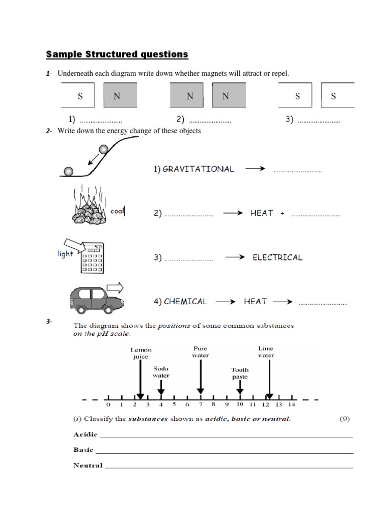 Sample Structured Questions Pdf 