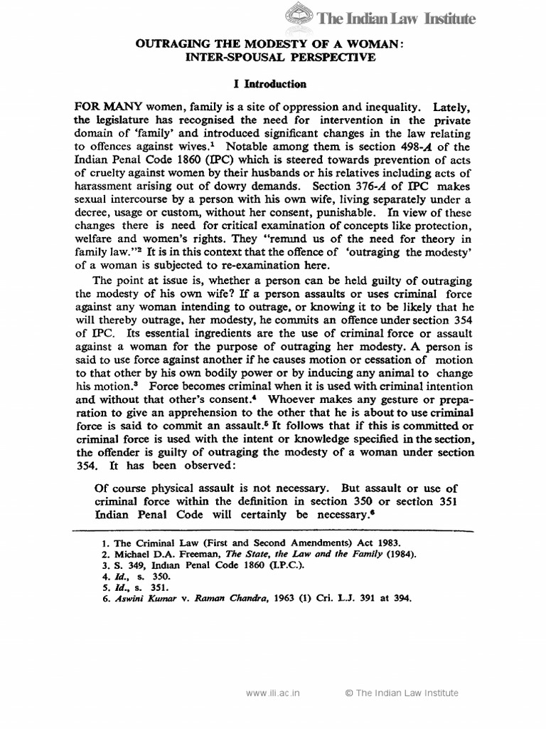 035 - Outraging The Modesty of A Women - Inter-Spousal Perspectives ...