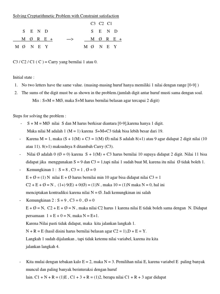 Latuts Solving Cryptarithmetic Problem With Constraint Satisfaction ...