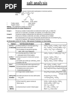 Salt Analysis Chart | PDF | Salt (Chemistry) | Hydrochloric Acid
