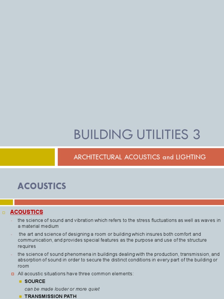 Building Utilities 3 Architectural Acous PDF | Download Free PDF ...