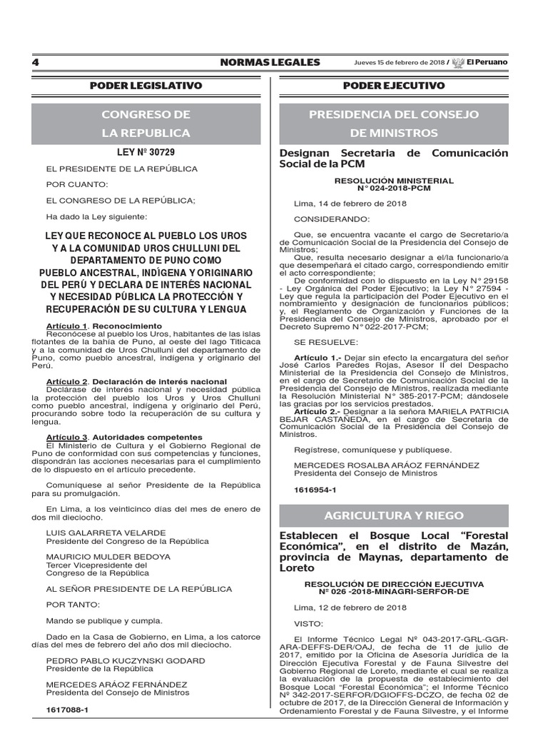 Ley 30729 | PDF | Perú | Servicio Civil
