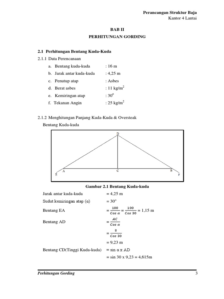 Perhitungan Gording Struktur Baja | PDF