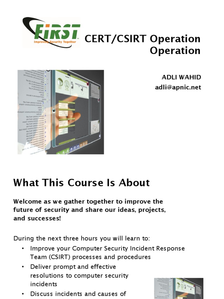 03-Csirt Operation First | PDF | Denial Of Service Attack | Computer ...