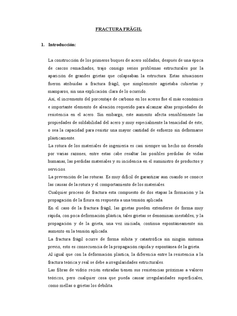 Fractura Fragil | PDF | Mecánica de fractura | Acero