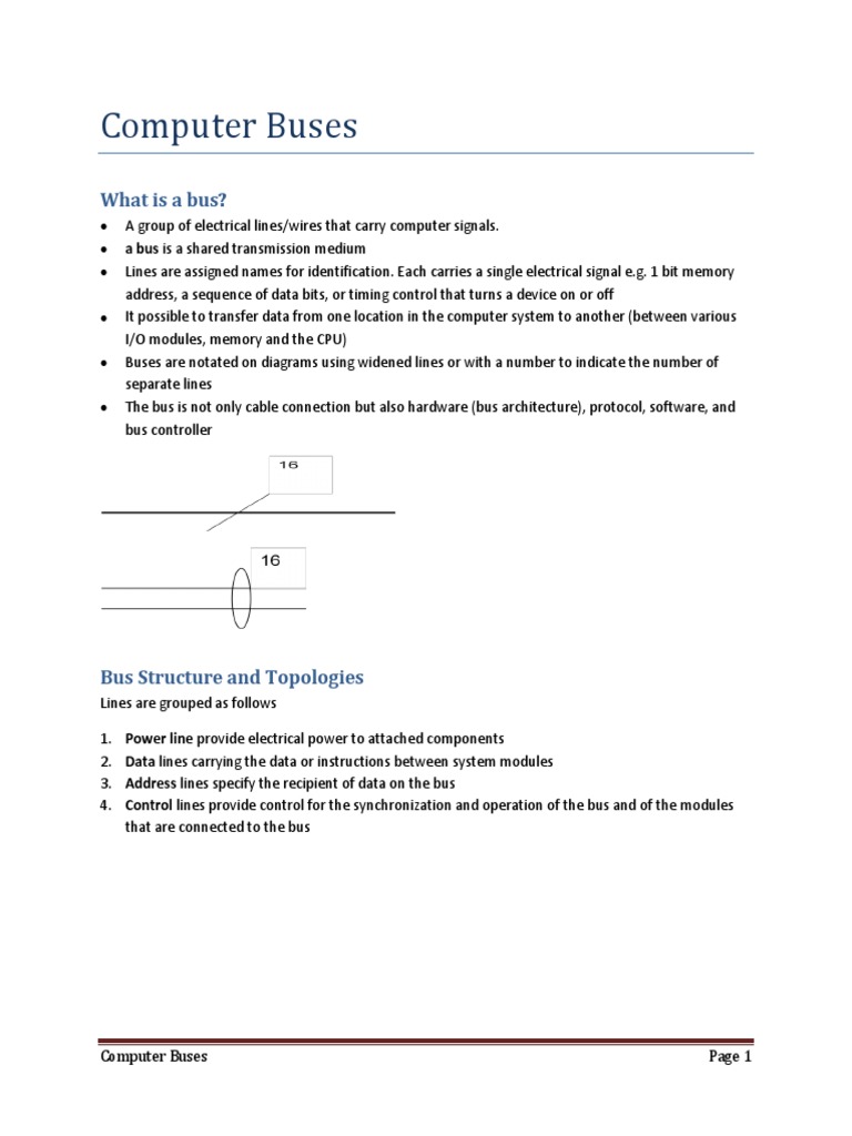 Computer Buses: What Is A Bus? | PDF | Computer Data Storage | Input/Output