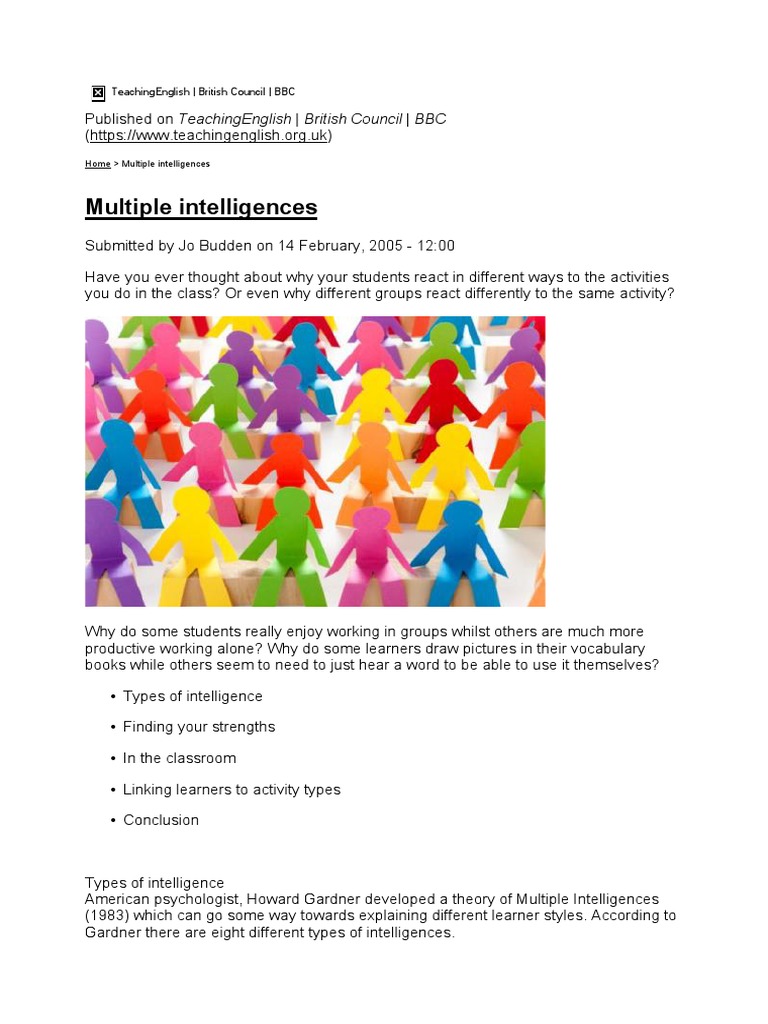 Multiple Intelligences | PDF | Semiotics | Human Communication