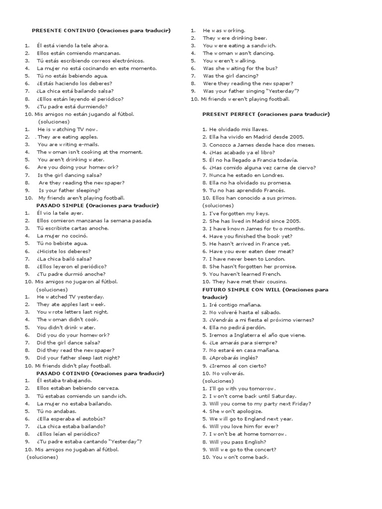 Frases para Traducir Ingles | PDF | Entretenimiento (general)