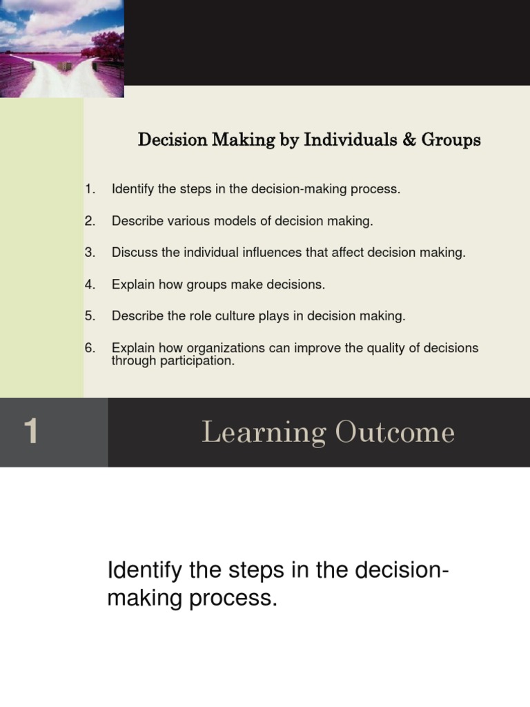 Decision Making by Individuals & Groups | PDF | Decision Making ...