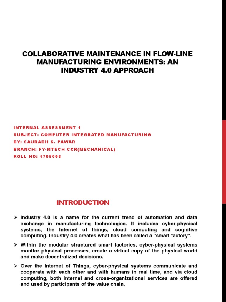 Collaborative Maintenance in Flow-Line Manufacturing Environments | PDF