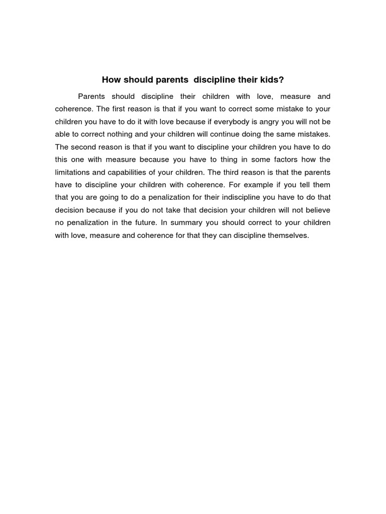 How Should Parents Discipline Their Kids? | PDF