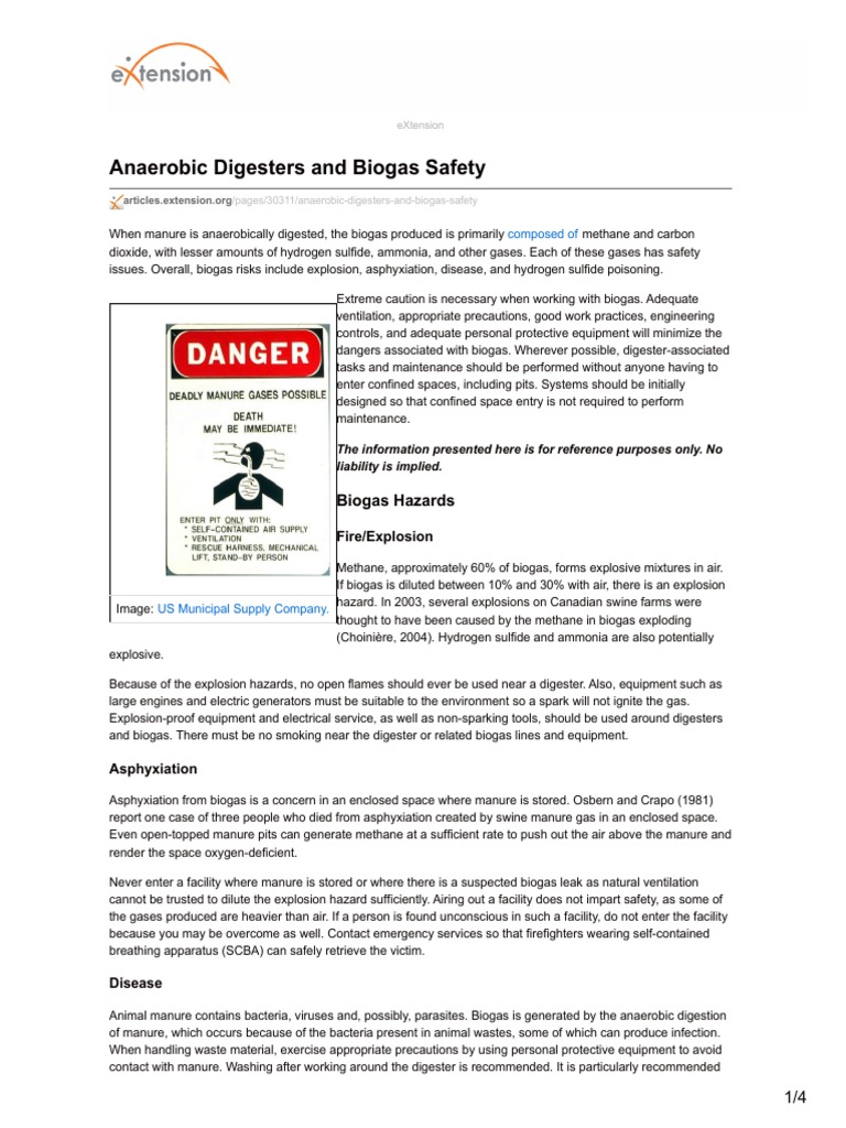 Anaerobic Digesters and Biogas Safety | PDF | Biogas | Anaerobic Digestion