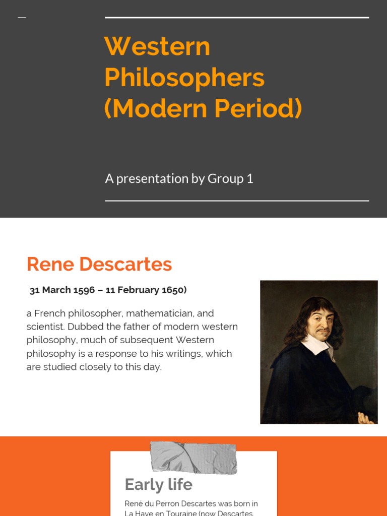 Western Philosophers (Modern Period) | PDF | René Descartes | Being And ...
