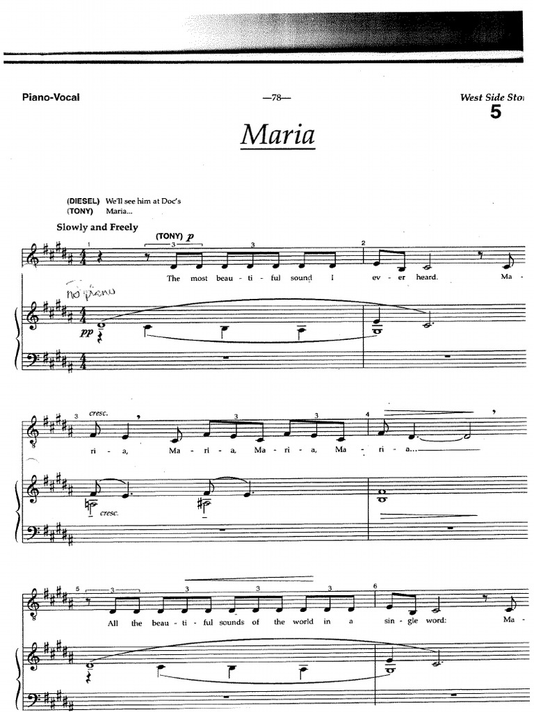 Maria Sheet Music | PDF
