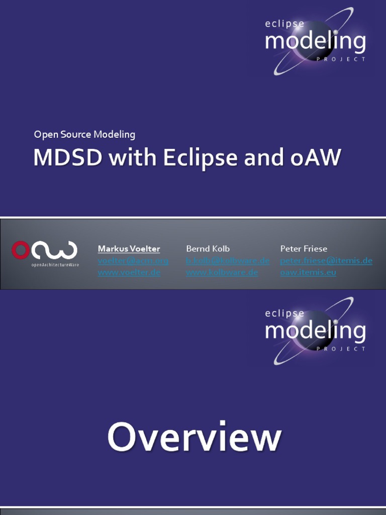 Open Source Modeling: Markus Voelter | PDF | Eclipse (Software) | Unified Modeling Language