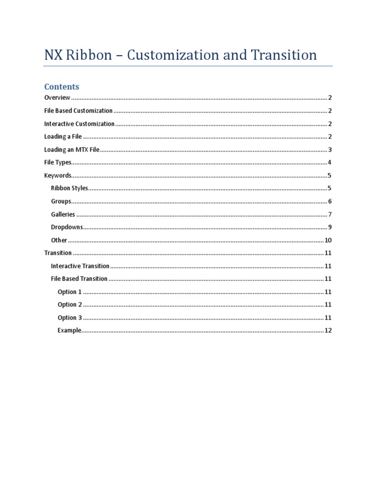 NX Ribbon-Customization and Transition | PDF | Computer Programming ...